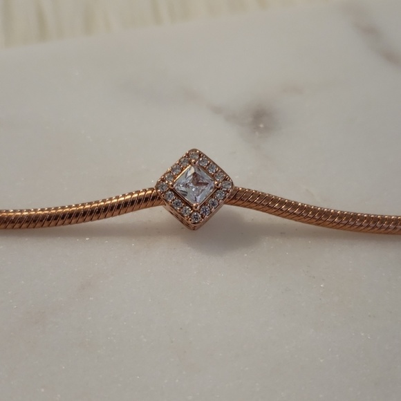 Pandora | Jewelry | Square Sparkle Halo Charm | Poshmark